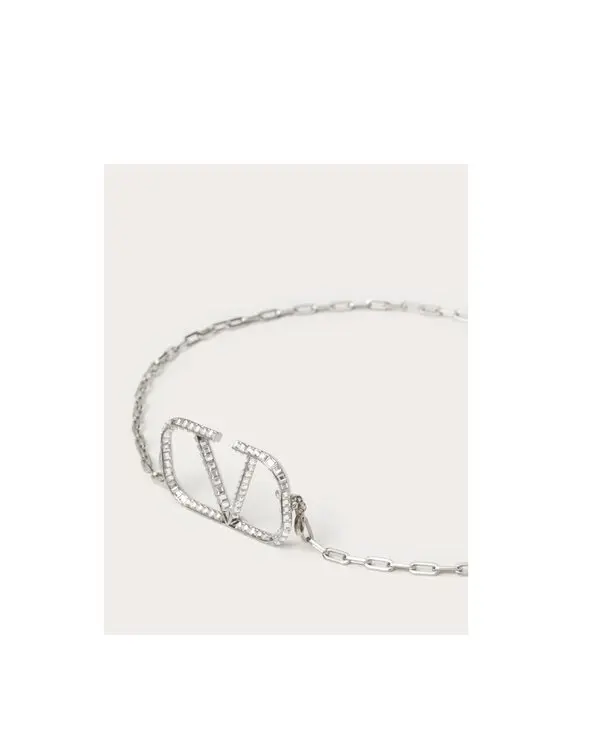 Valentino Garavani Vlogo Crystal-embellished Chain Belt