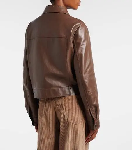 Brunello Cucinelli Soft Leather Cropped Jacket