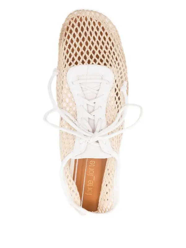 FORTE_FORTE Mesh Lace-up Flats
