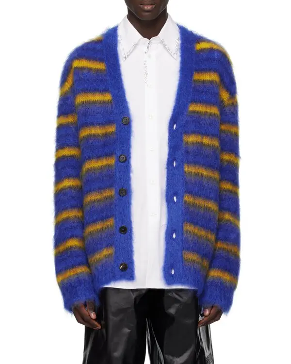 Marni Striped Y-neck Cardigan