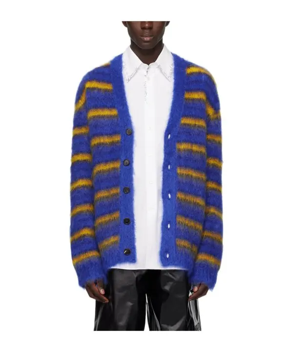 Marni Striped Y-neck Cardigan