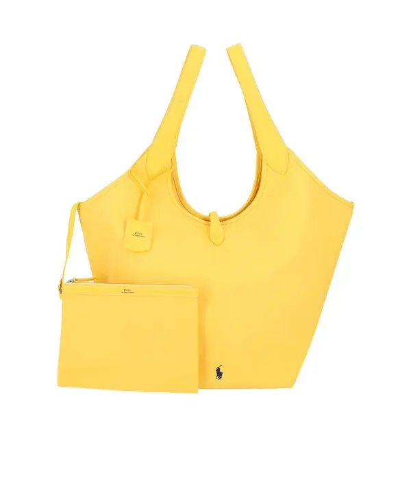 Polo Ralph Lauren Canvas And Leather Tote Bag - Yellow