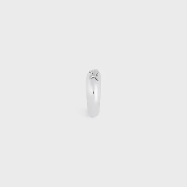 Celine Sulky Ring In Brass With Rhodium Finish