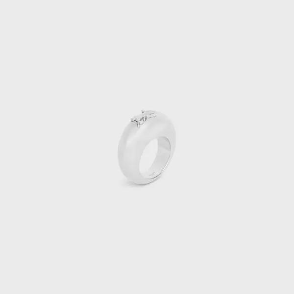 Celine Sulky Ring In Brass With Rhodium Finish