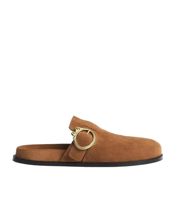 Dior Medallion Mules - Cognac Brown