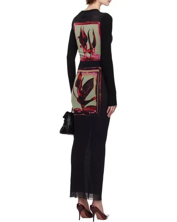 JEAN PAUL GAULTIER Round Neck Long Sleeve Dress - Black