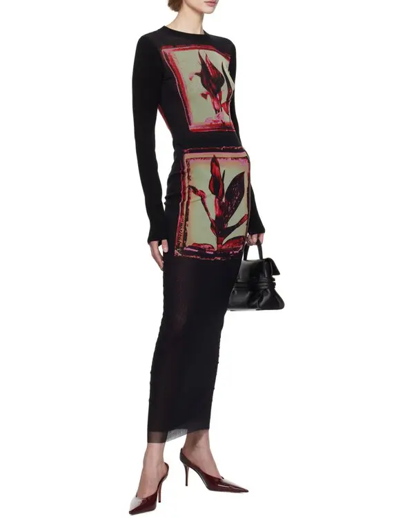 JEAN PAUL GAULTIER Round Neck Long Sleeve Dress