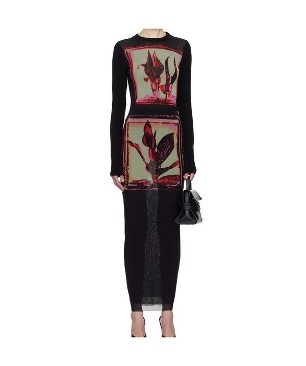JEAN PAUL GAULTIER Round Neck Long Sleeve Dress
