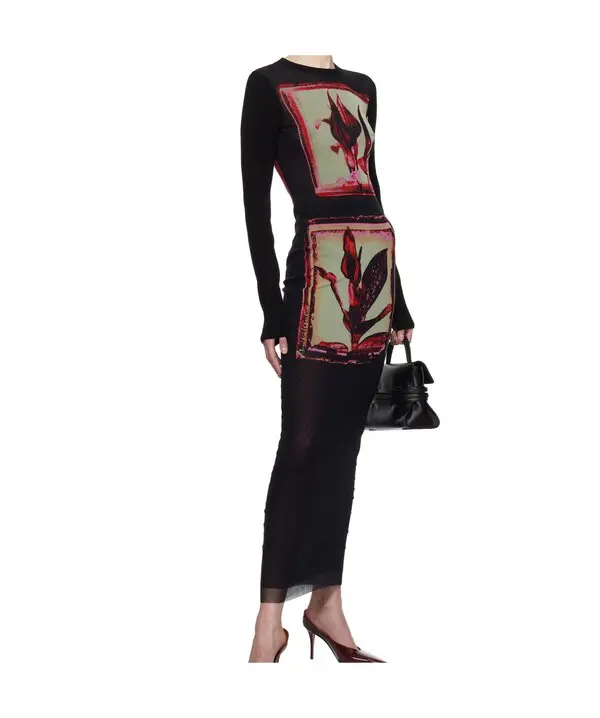 JEAN PAUL GAULTIER Round Neck Long Sleeve Dress
