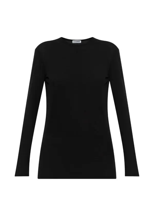JIL SANDER Long-sleeve Cotton T-shirt - Black
