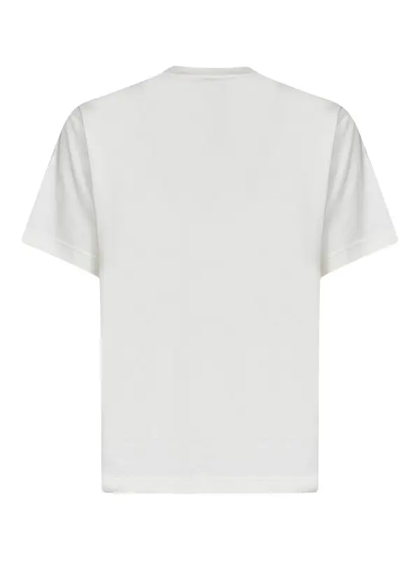 Burberry Chalk White Cotton Knight Stamp Check T-shirt - Multicolor