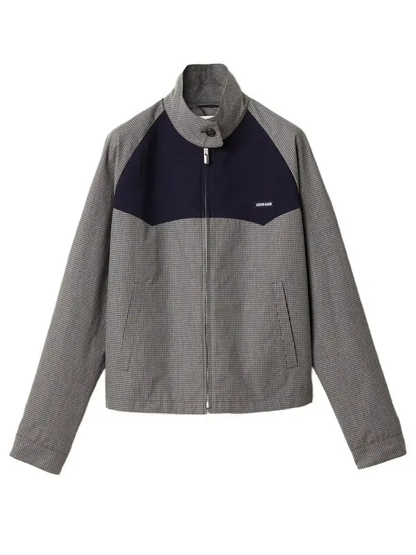 Miu Miu Gingham Check Blouson Jacket