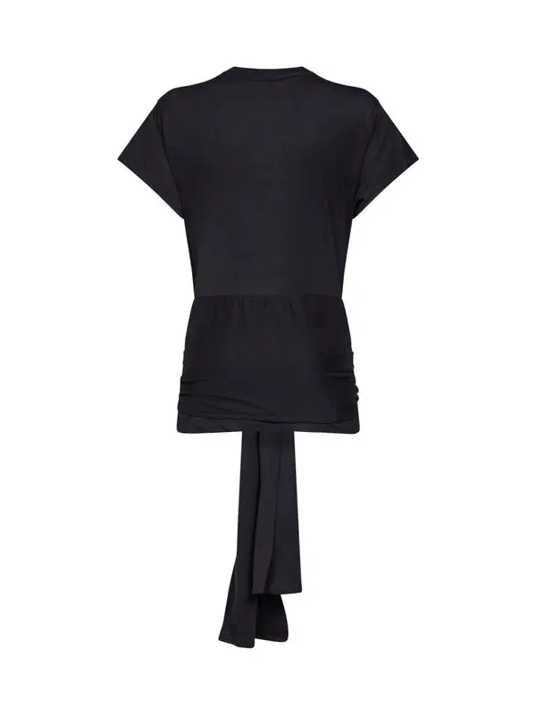 TOTEME Black Jersey Tie-waist Top - Multicolor