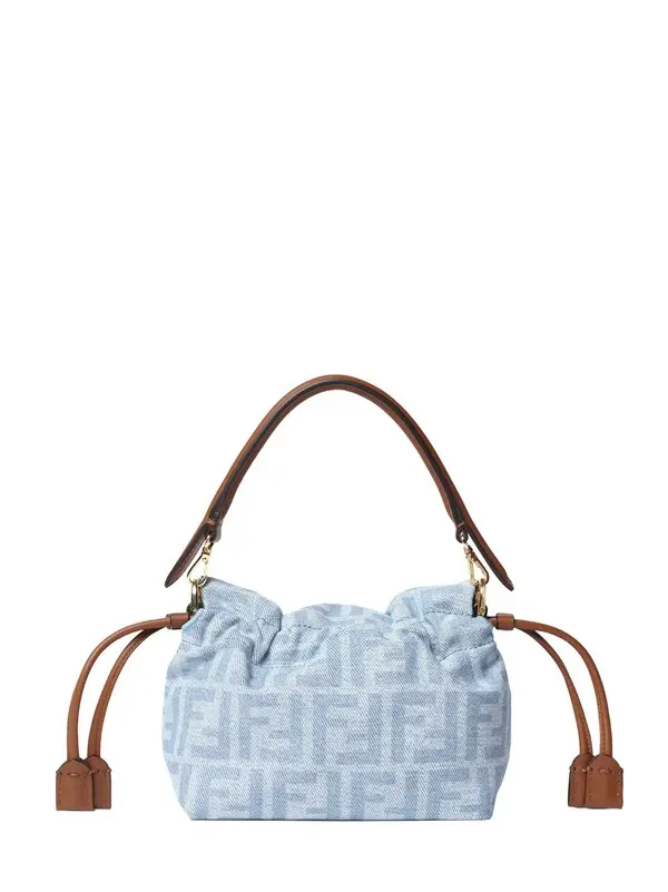 Fendi Light Blue Ff Denim Mamma Baguette Mini Bag