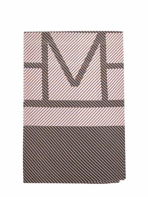 TOTEME Walnut Silk Centered Monogram Scarf - Multicolor