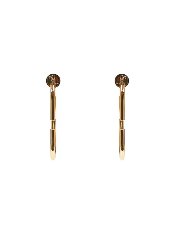 Valentino Garavani Gold Metal Vlogo Signature Hoop Earrings - Multicolor
