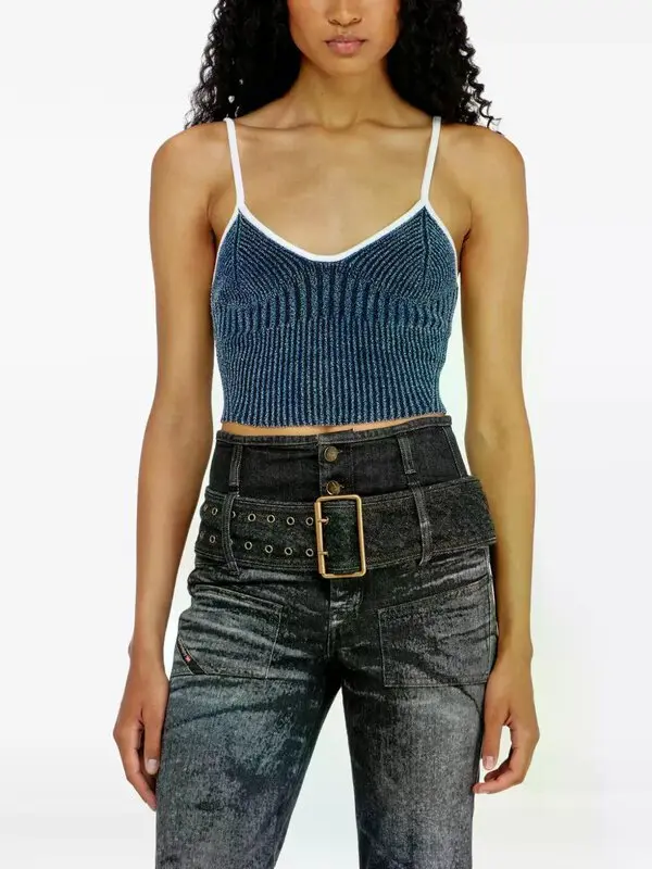 DIESEL® Bouclé-knit Cropped Top