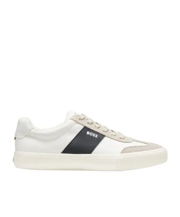 Hugo Boss Lace-up Panelled Sneakers - Light Beige