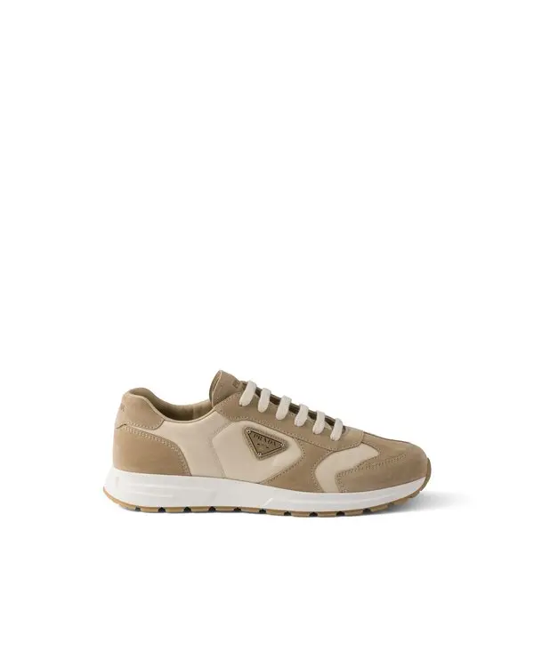 Prada Prax Suede And Re-nylon Sneakers
