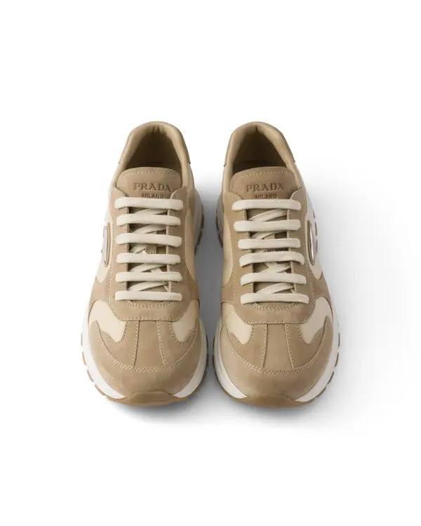 Prada Prax Suede And Re-nylon Sneakers