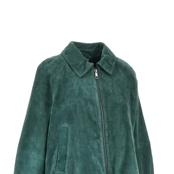Max Mara Leather Jacket - Dark Green