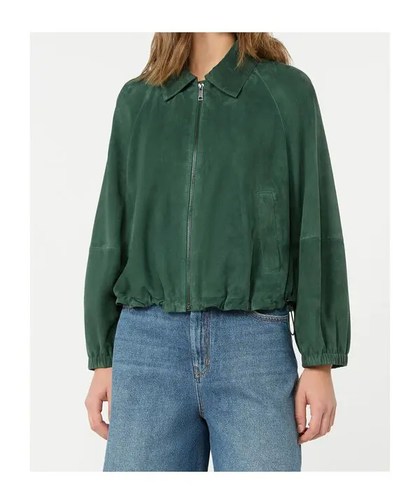 Max Mara Leather Jacket - Dark Green