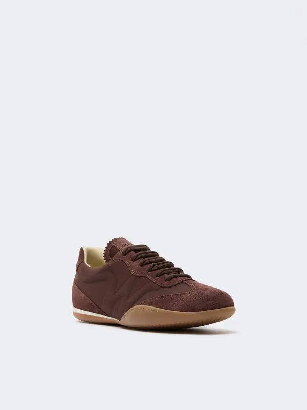 Max Mara Technical Fabric And Split-leather Flat Trainers