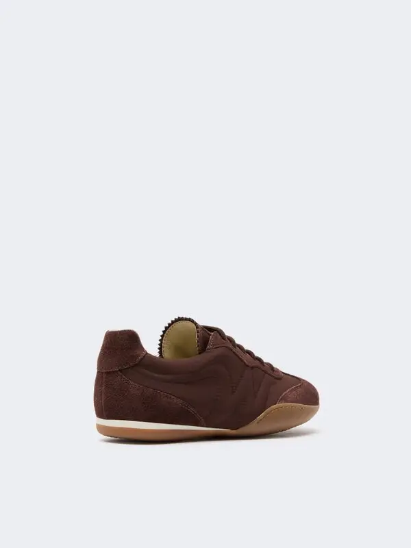 Max Mara Technical Fabric And Split-leather Flat Trainers