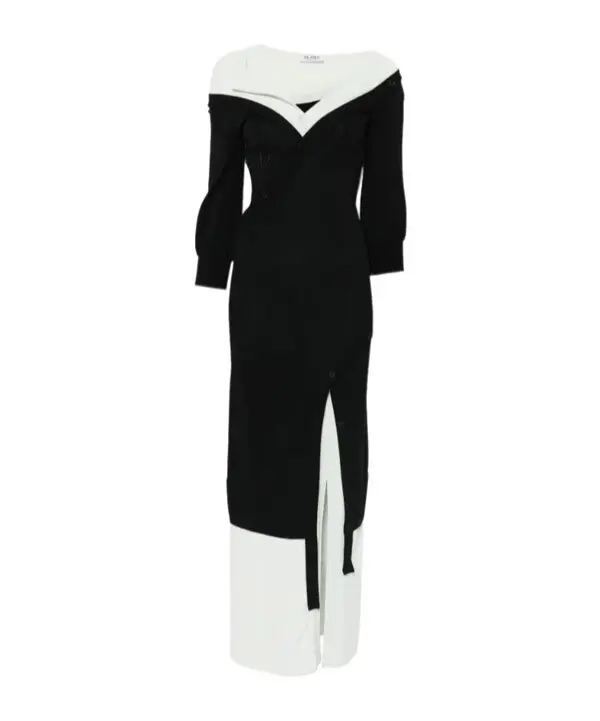 Attico Off-the-shoulder Layered Long Dress