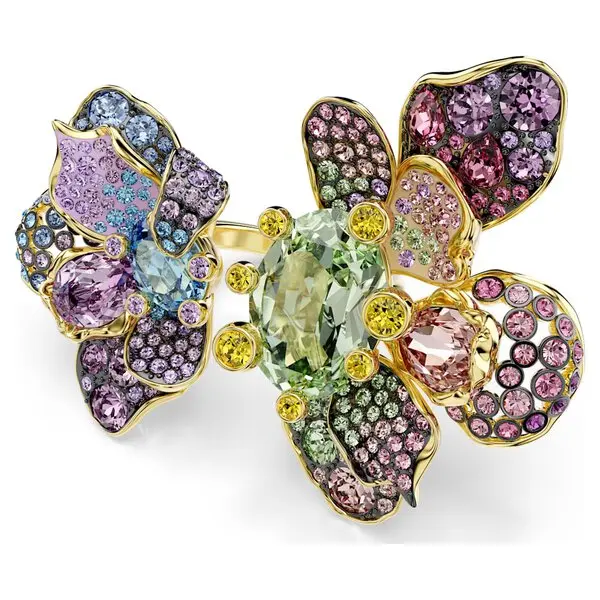 SWAROVSKI Idyllia Ring With Crystals And Gold Finish - Multicolored