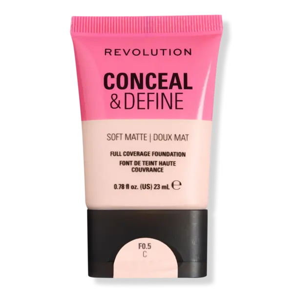 REVOLUTION BEAUTY Conceal & Define Soft Matte Full Coverage Foundation - F0.5c