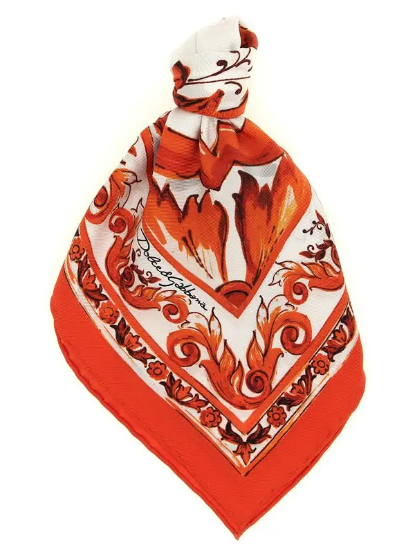Dolce & Gabbana Maiolica' Scarf - Orange