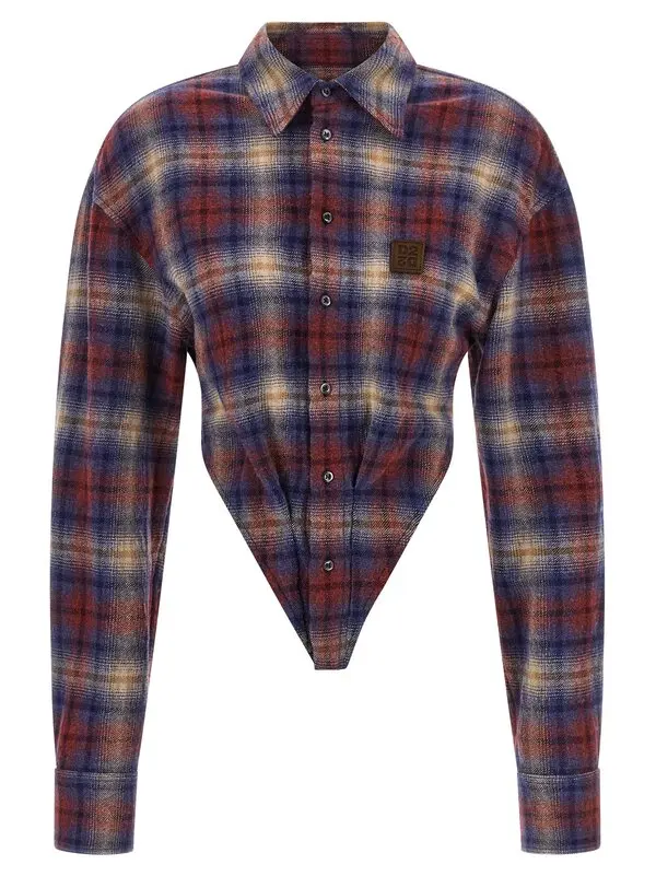 Dsquared2 Checkered Wool Shirt With Logo Patch - Multicolor