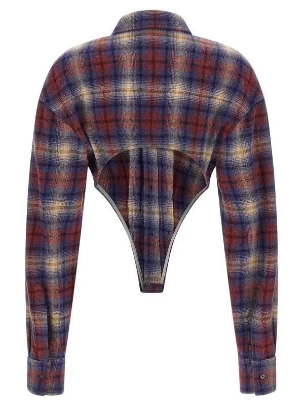 Dsquared2 Checkered Wool Shirt With Logo Patch