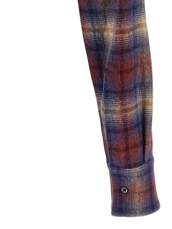 Dsquared2 Checkered Wool Shirt With Logo Patch