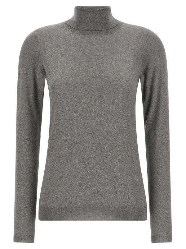 Brunello Cucinelli Sparkling Turtleneck Sweater - Gray