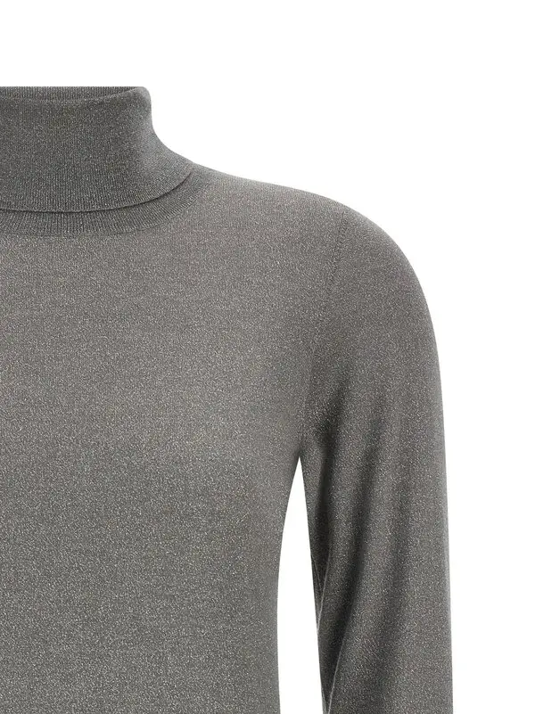 Brunello Cucinelli Sparkling Turtleneck Sweater - Gray