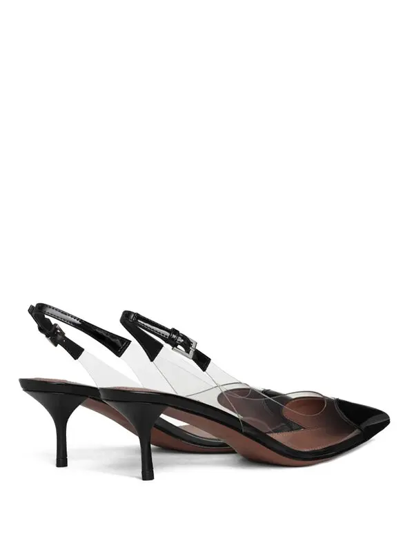 Alaïa Le Coeur Slingbacks In Patent Leather - Black