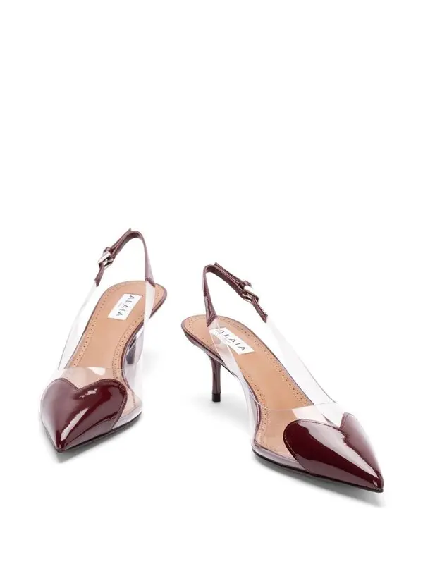Alaïa Le Coeur Slingbacks In Patent Leather - Red