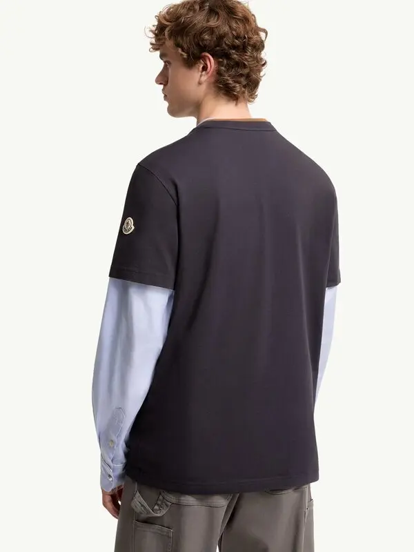 Moncler Embroidered Logo And Double Crew Neckline Cotton T-shirt