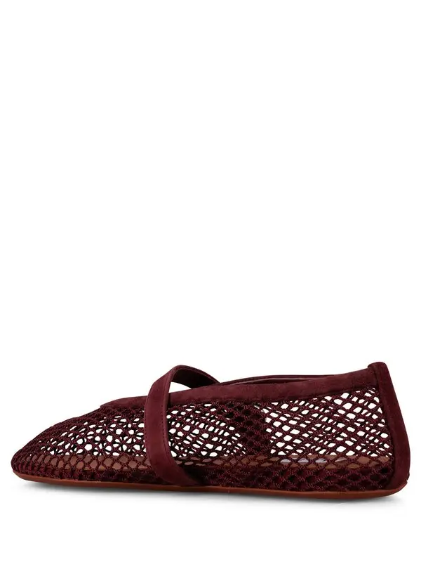 Alaïa Suede Ballet Flats In Fishnet - Red
