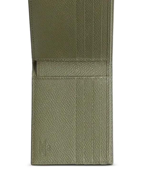 Valentino Garavani Vlogo Signature Grainy Calfskin Bi-fold Wallet - Gray