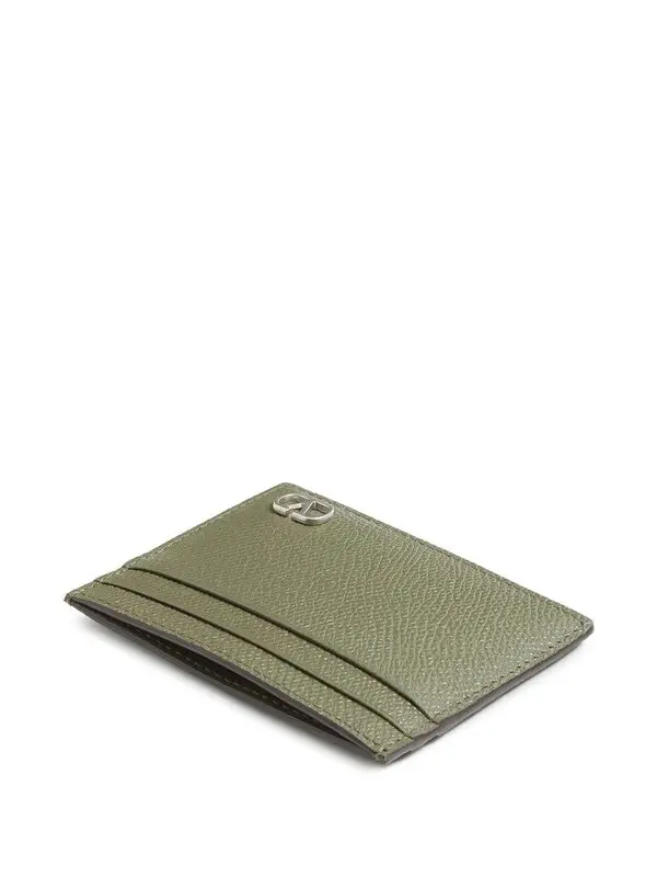 Valentino Garavani Vlogo Signature Garnet Calfskin Card Holder - Gray
