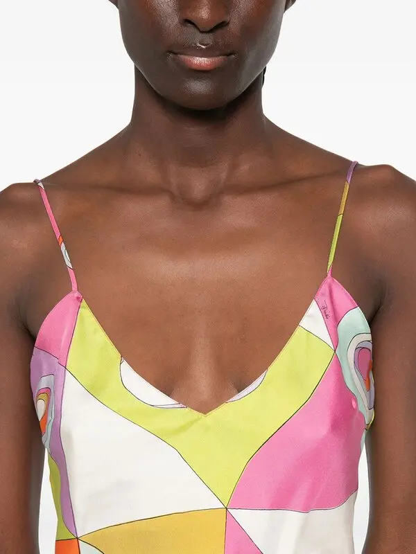 Emilio Pucci Geometric Print Silk Top