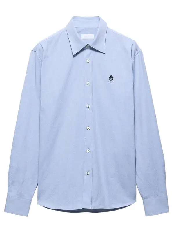 Prada Classic Fit Cotton Shirt - Blue