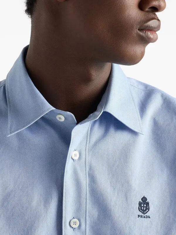 Prada Classic Fit Cotton Shirt - Blue