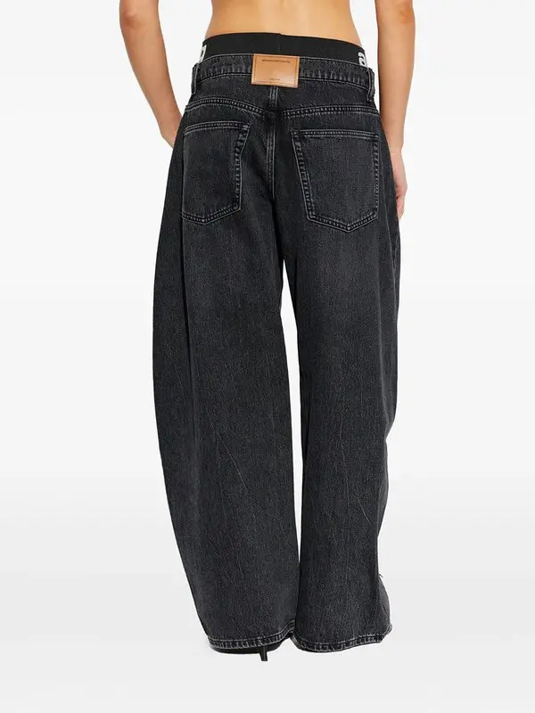 Alexander Wang Blow-up Jeans With Logo Bike Short Waistband - Gray