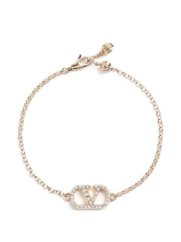 Valentino Garavani Vlogo Signature Metal Bracelet With Swarovski® Crystals - Silver