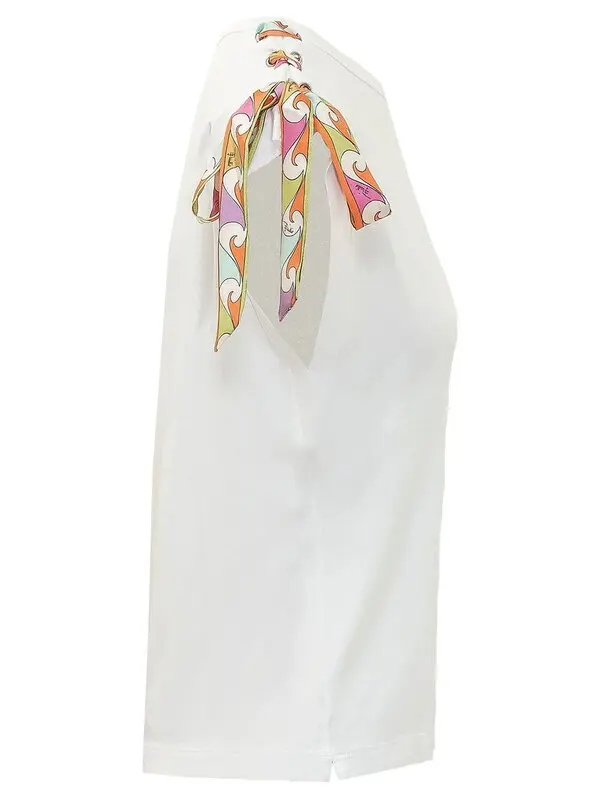 Emilio Pucci Viscose T-shirt With Foulard Detail - White