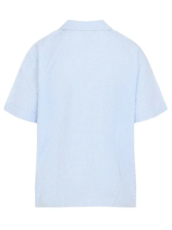 Miu Miu Gingham Check Embroidered Logo Shirt